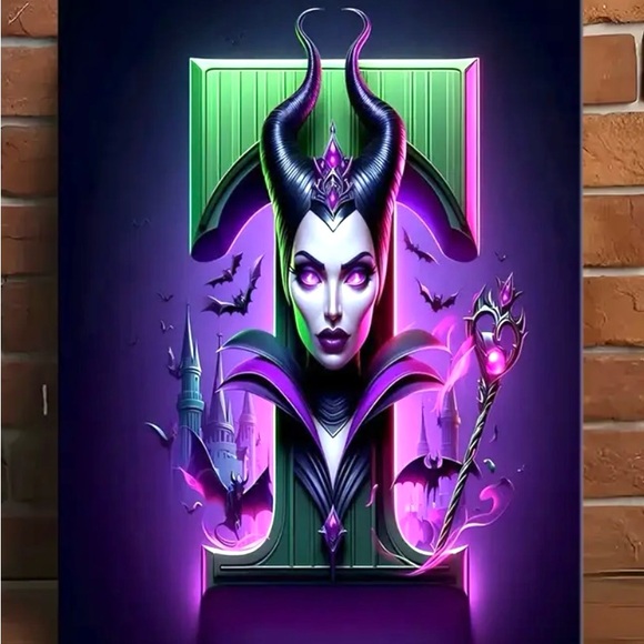Disney | Art | Disney Maleficent Art Print With Purple And Green ...